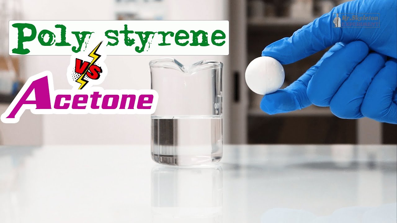 Nhựa xốp Polystyrene tan trong Acetone 📚Mr. Skeleton Thí Nghiệm - YouTube