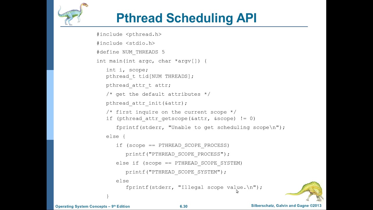 انظمة التشغيل-37: الفصل السادس (الجزء الخامس) Pthreads API programming ...