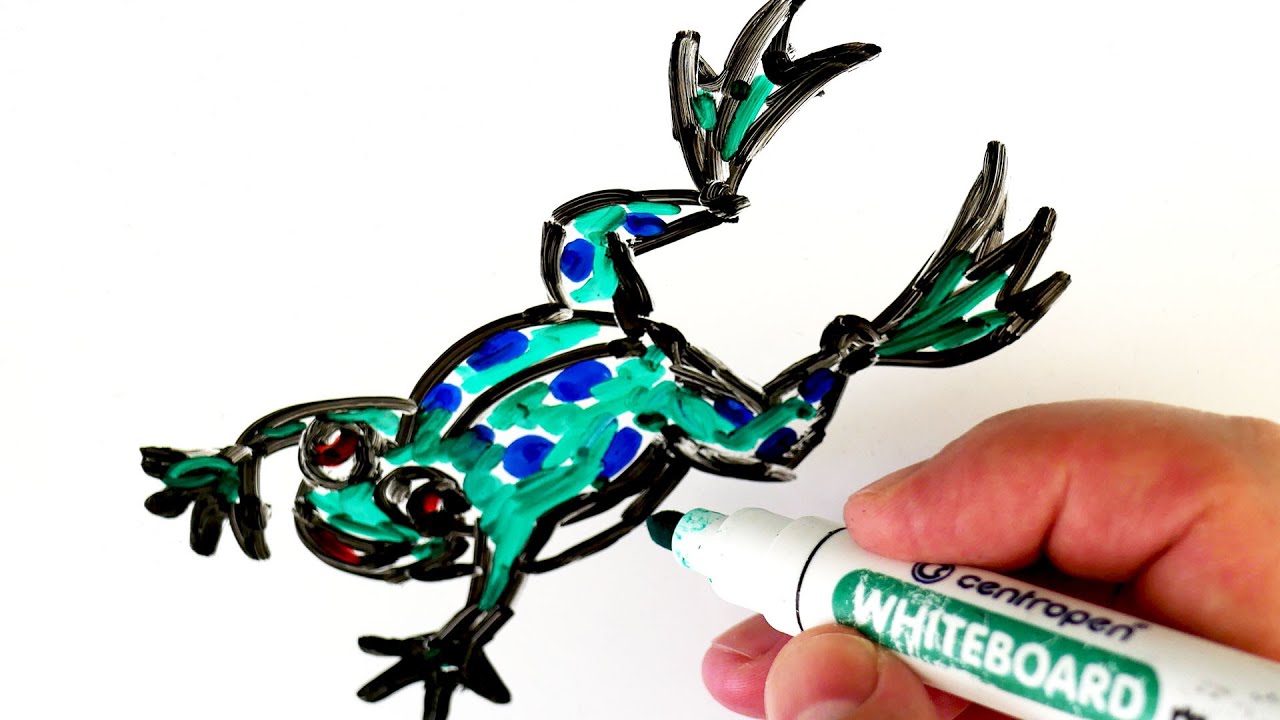 How to Draw a Frog Easy 🐸 Drawing on a Whiteboard - YouTube