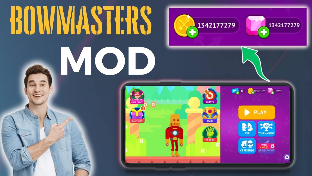 BOWMASTERS Unlimited Coins & Gems (Unlock All Characters) Bowmasters HACK/MOD APK 2023 (Easy ...