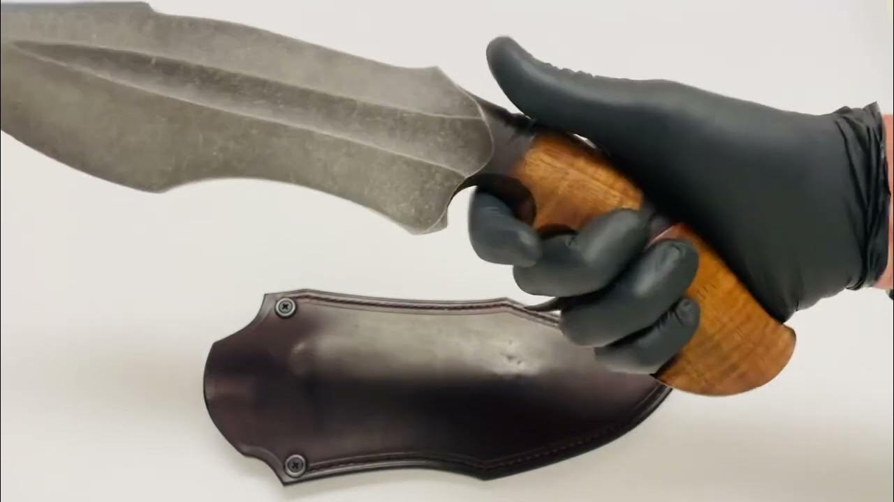 COUTEAU " MAXIMUS BOWIE " CUSTOM FIXE DE SAMUEL LURQUIN - KOA ET 80CRV2 STONEWASHED - YouTube