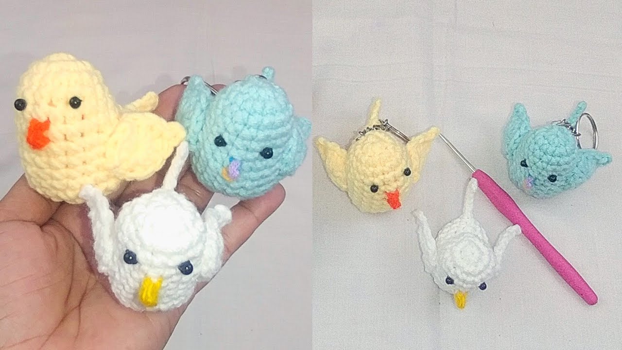 How to Crochet Bird | crochet keychain - YouTube