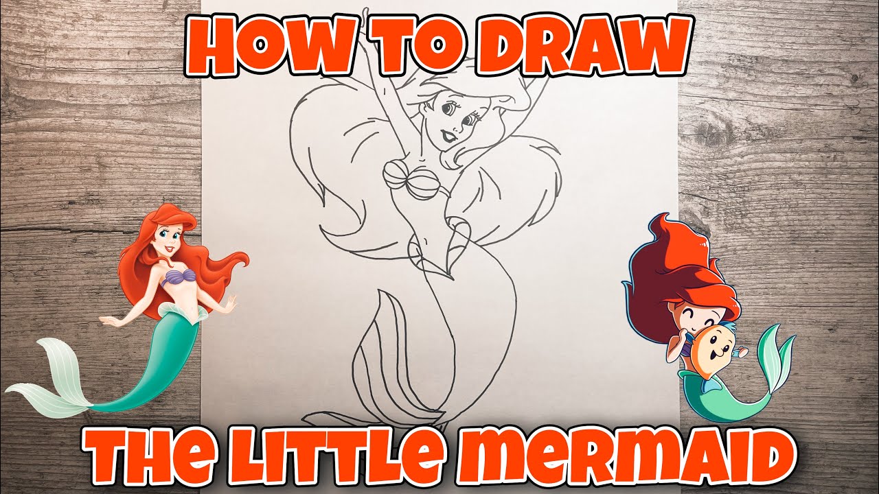 HOW TO DRAW ARIEL THE LITTLE MERMAID | Easy Step-by-Step Tutorial ...
