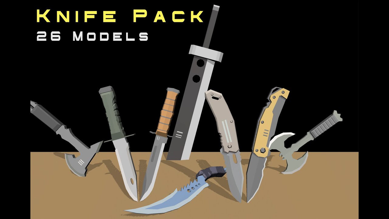 Low Poly Knife Pack - Unity Asset Store - YouTube