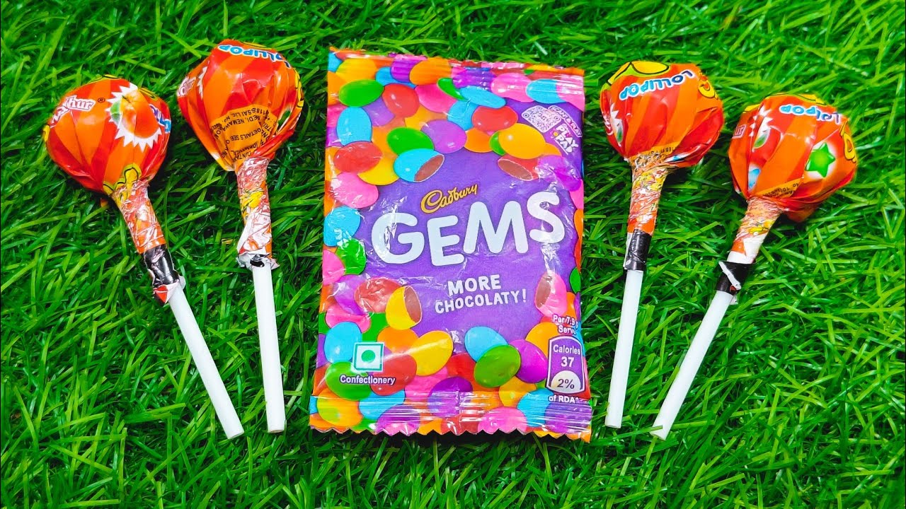 Gems Packet & Rainbow Candy Lollipop Unpacking ASMR Videos - YouTube