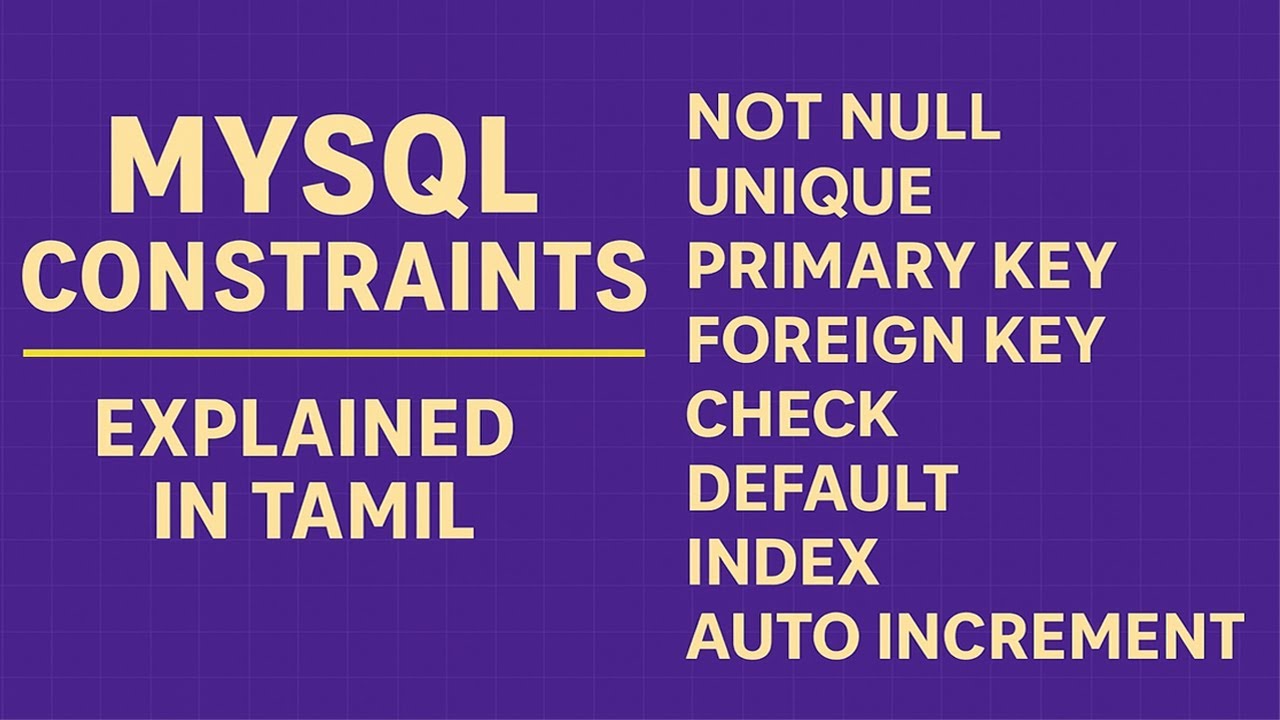 MySQL Constraints Explained in Tamil | NOT NULL to AUTO INCREMENT ...