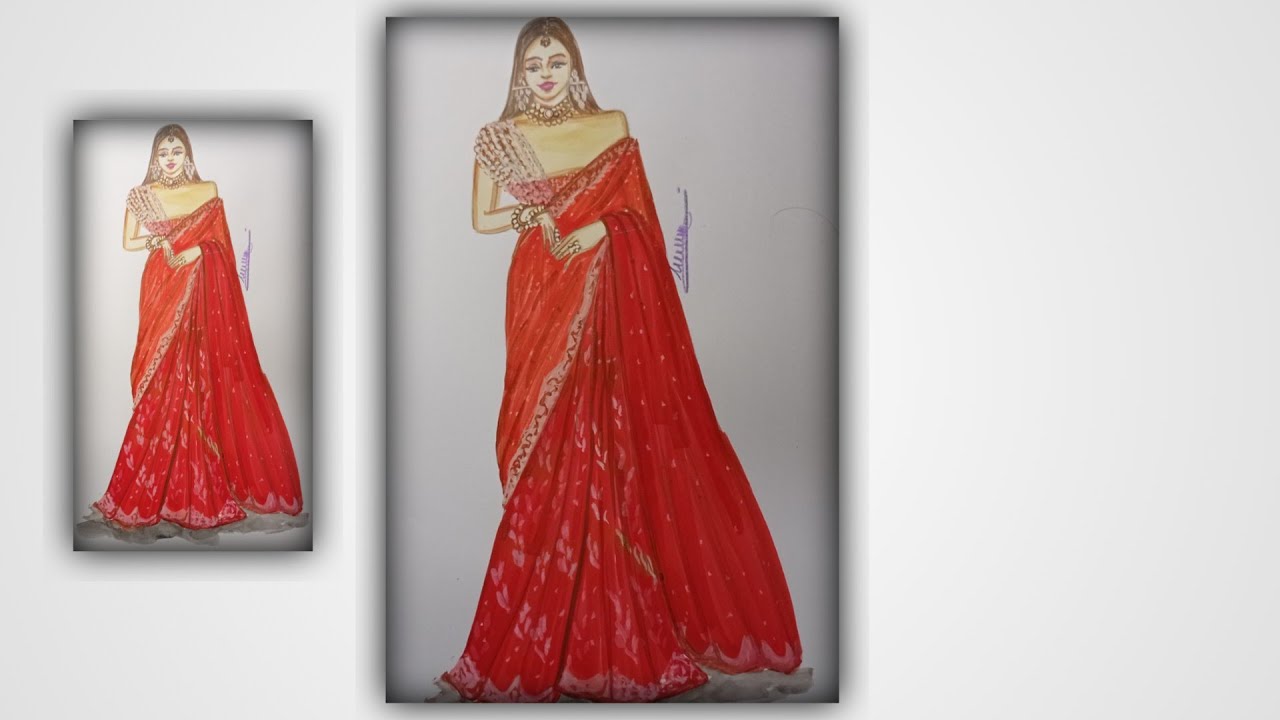 Traditional Dress Drawing/HOW TO DRAW A BEAUTIFUL TRADITIONAL DRESS FOR ...