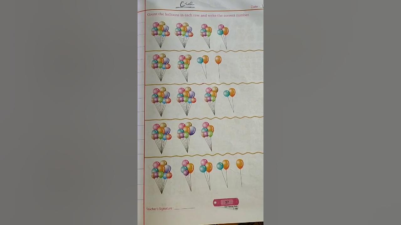 Count the balloons and write the correct numbers. - YouTube