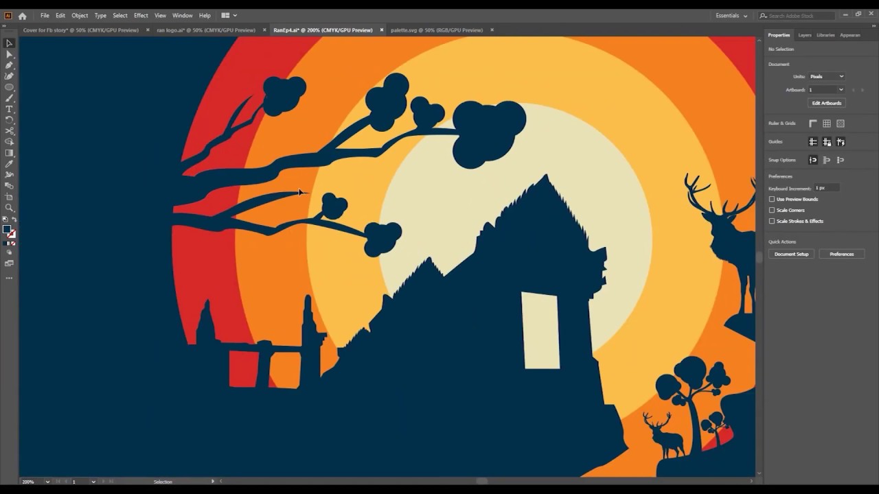 How to create moon light color palette in Adobe Illustrator - YouTube