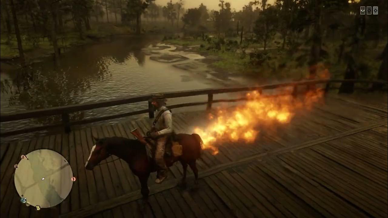 Flames shooting out of my horse in Red Dead Redemption Online?!?! - YouTube