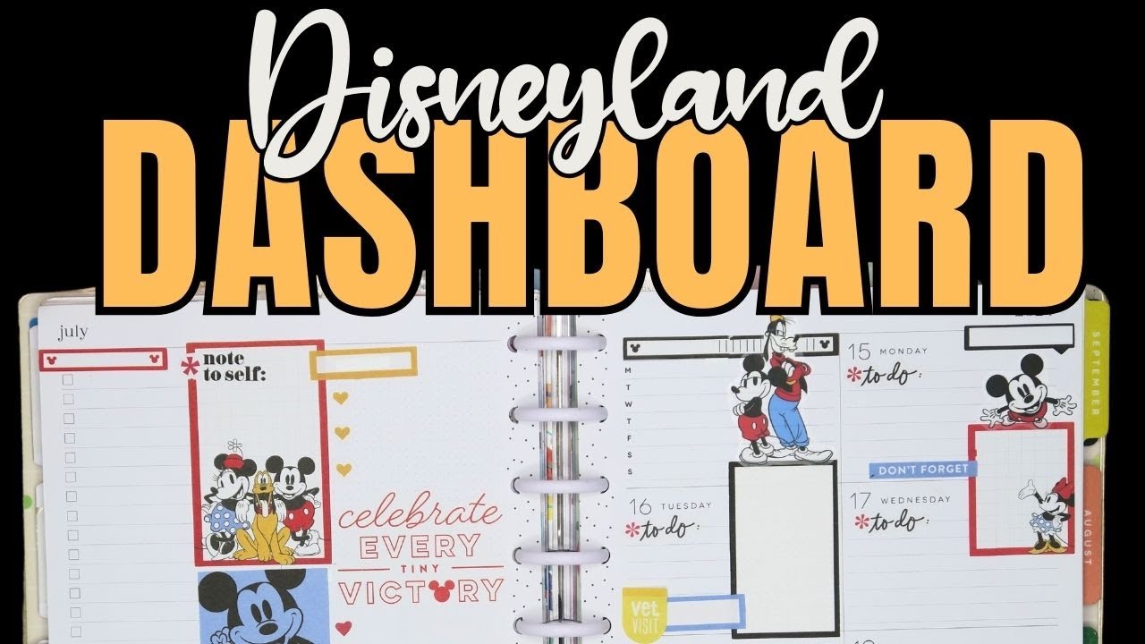 Disney Happy Planner Plan With Me - Disneyland Day Dashboard Layout ...
