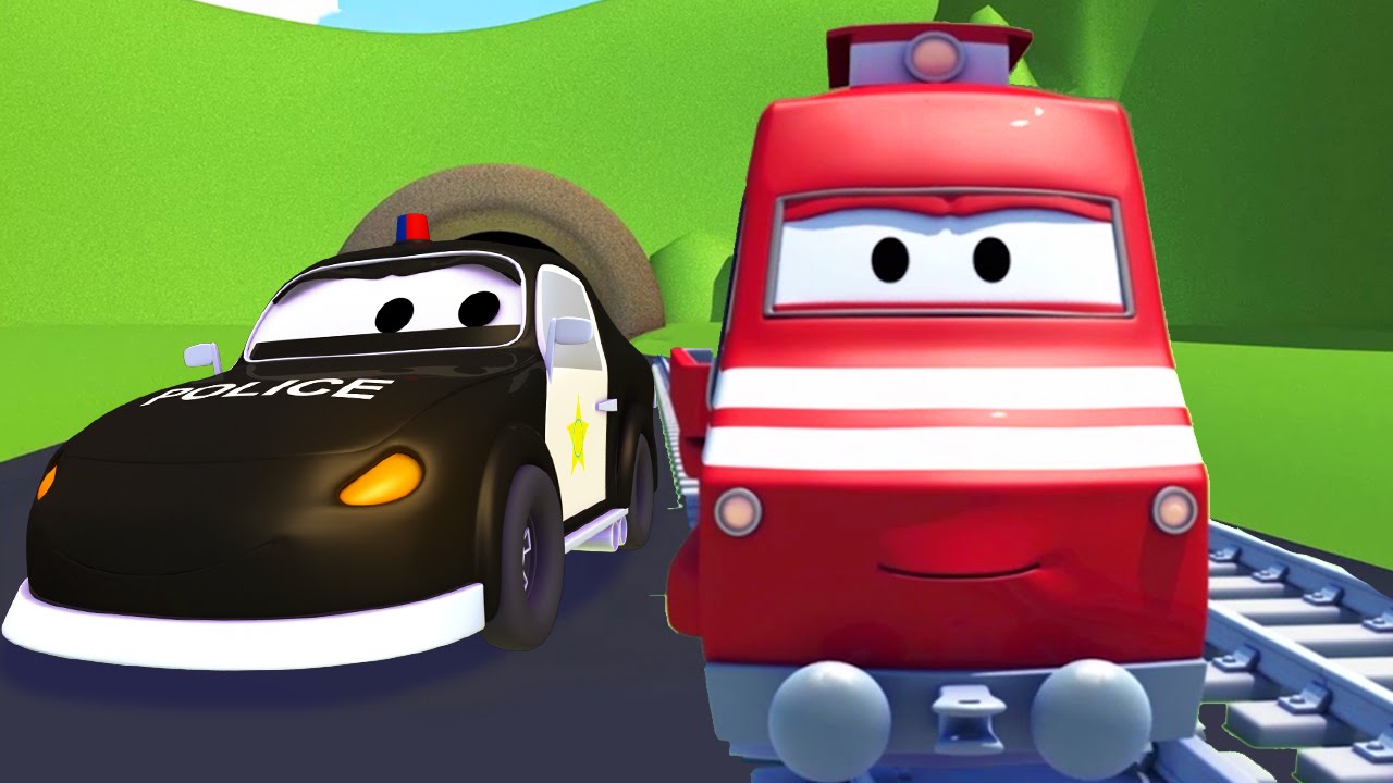 Troy the Train and the Police Car in Car City | Trains & Trucks ...