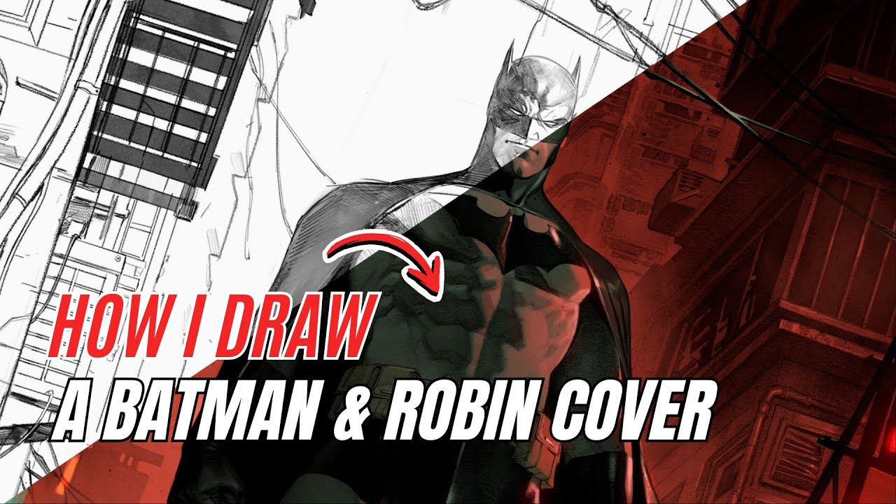 How I Draw a Batman & Robin Cover ( traditional inking and inkwash ...