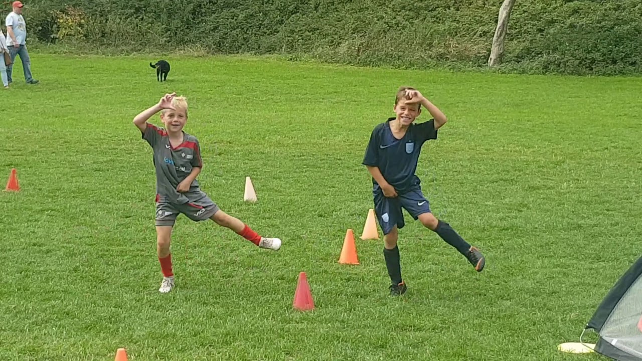 Playing football with me mates/1 point for a meg + 1 point for a goal ...