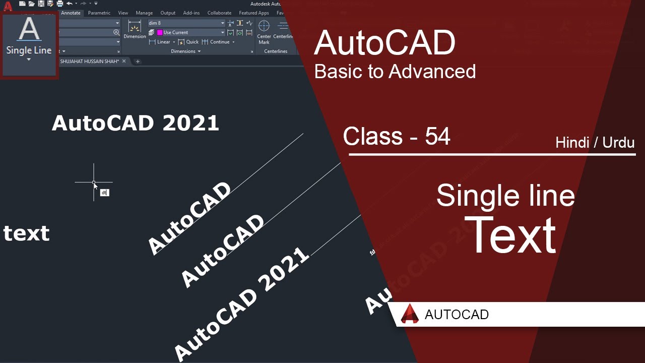 AutoCAD Class 54 – Single Line Text Command Full Tutorial in Urdu ...