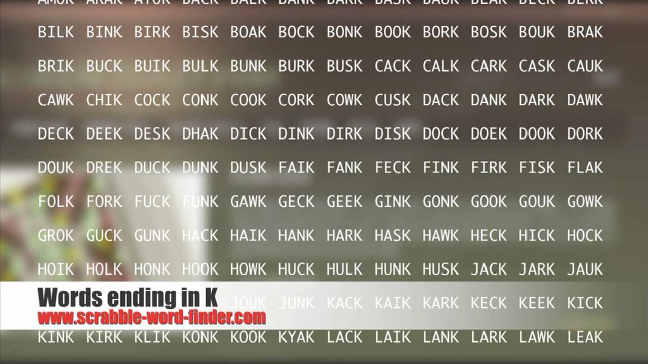 Words Ending In K YouTube words-ending-in-k-youtube
