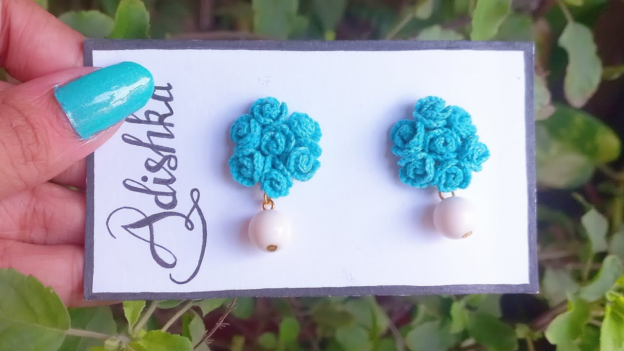 Beautiful Crochet Rose Bead Earrings | Easy Step by Step Tutorial | How to make in JUST 10 MINS ...
