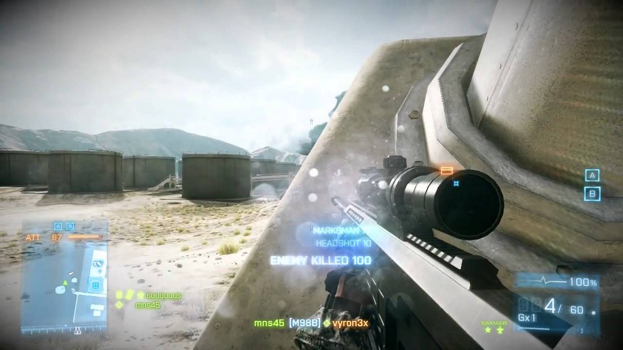 Bf3 Sniper Online PC headshots 1 M98B - YouTube