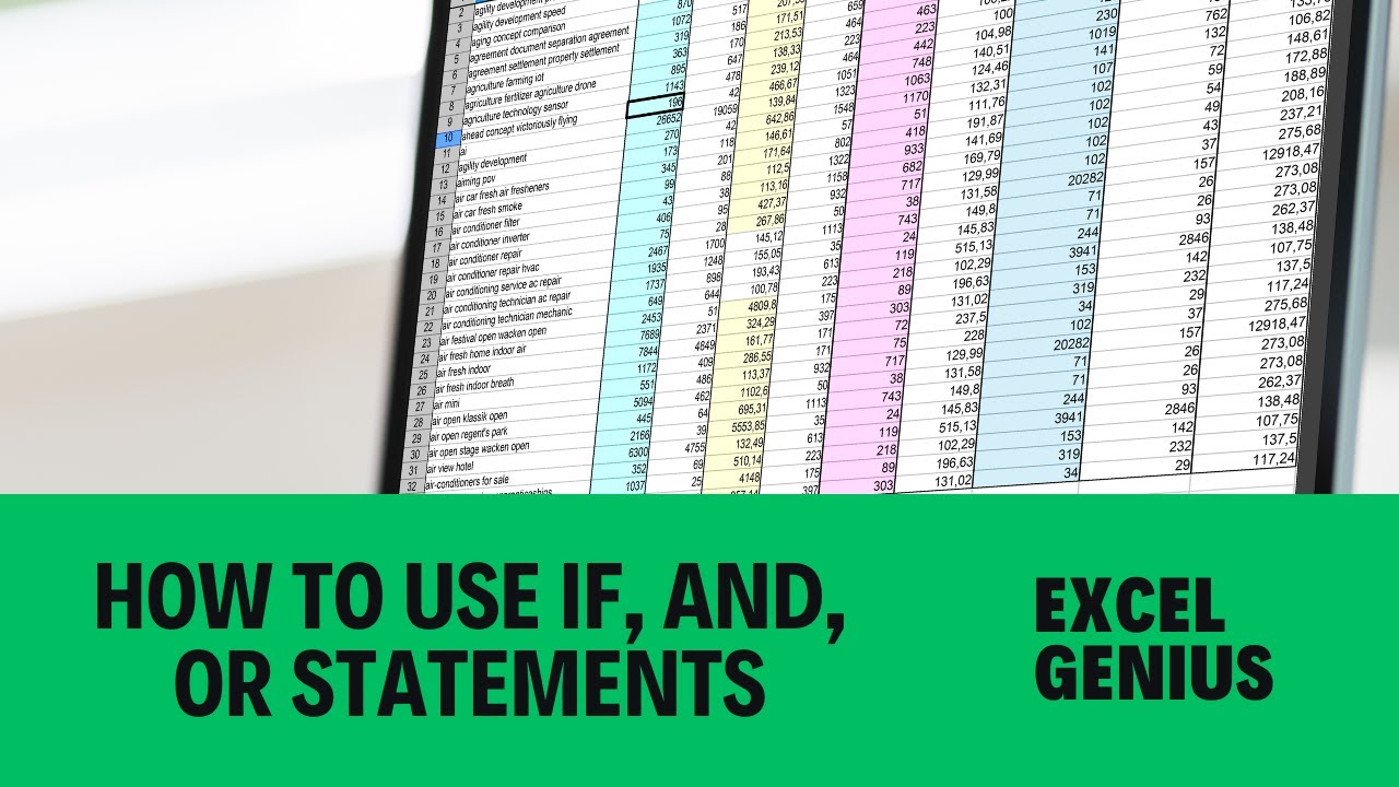 How to use IF, AND, OR Statements in Excel - YouTube