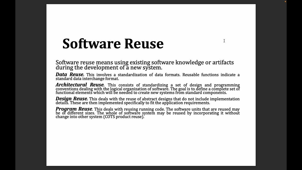 Software Data| Software Architecture, Design and Program| Software Reuse and Reusability| (Urdu ...