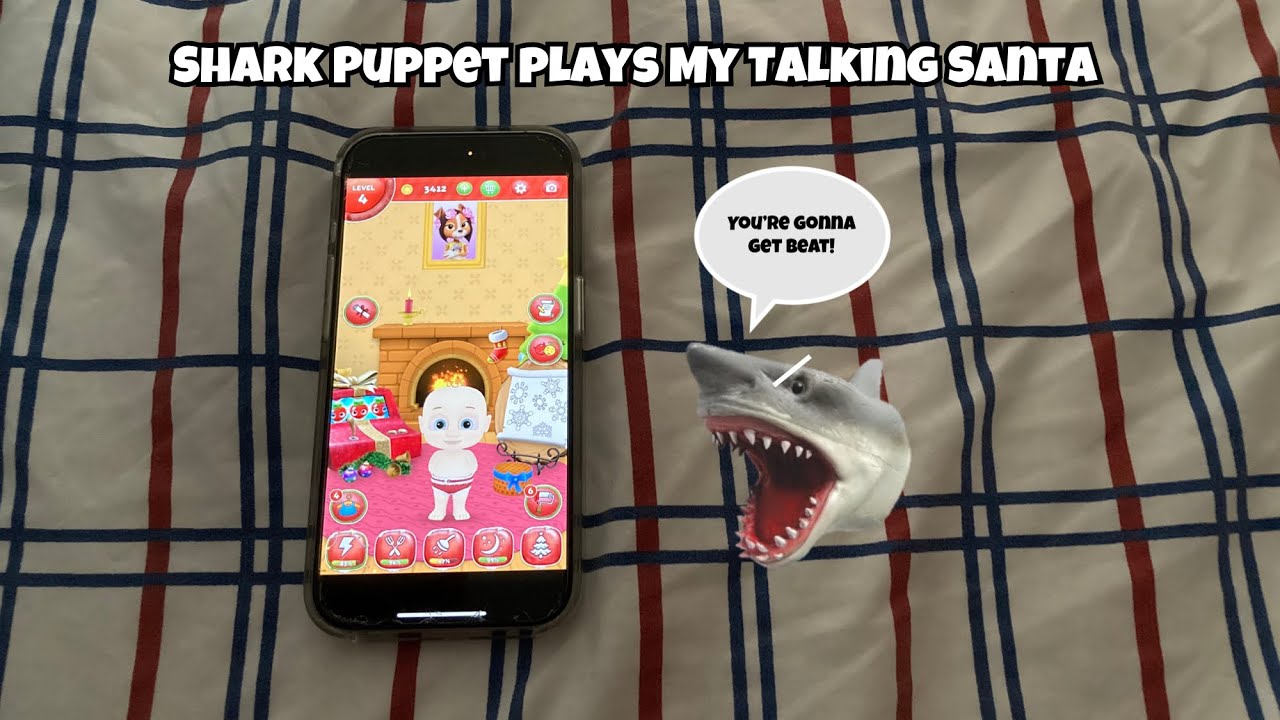 SB Movie: Shark Puppet plays My Talking Santa! - YouTube