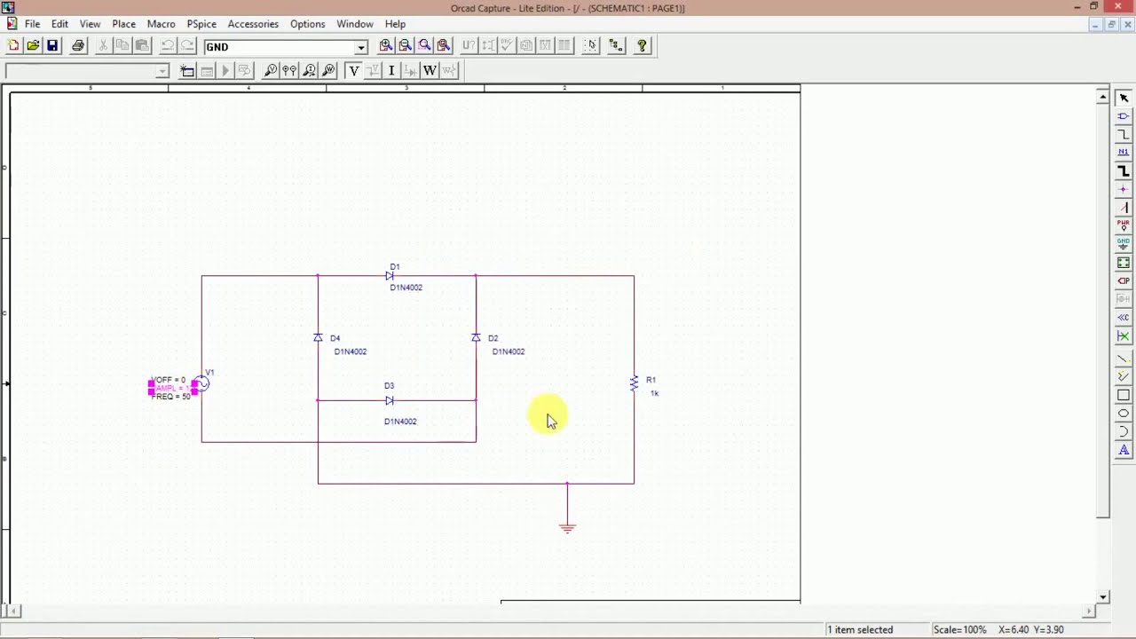 FULL WAVE BRIDGE RECTIFIER PSPICE SIMULATION (WITH FILTER & WITHOUT ...