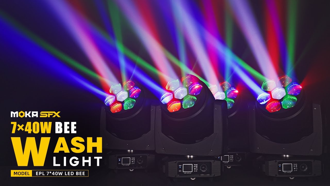 MOKA SFX 7x40W RGBW 4in1 LEDs Bee Wash Moving Head Lights | Best Stage ...