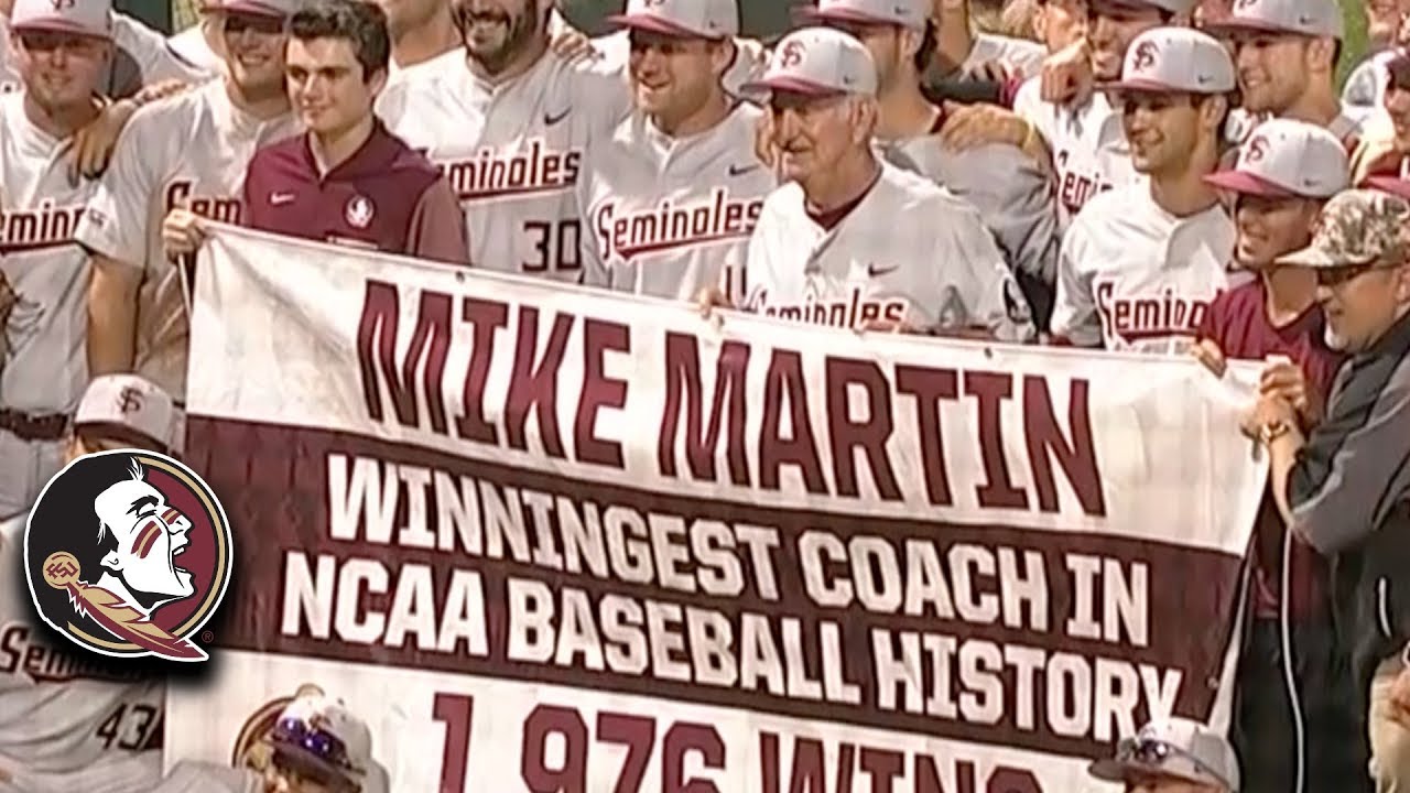 Mike Martin Becomes Winningest Coach in NCAA History - YouTube
