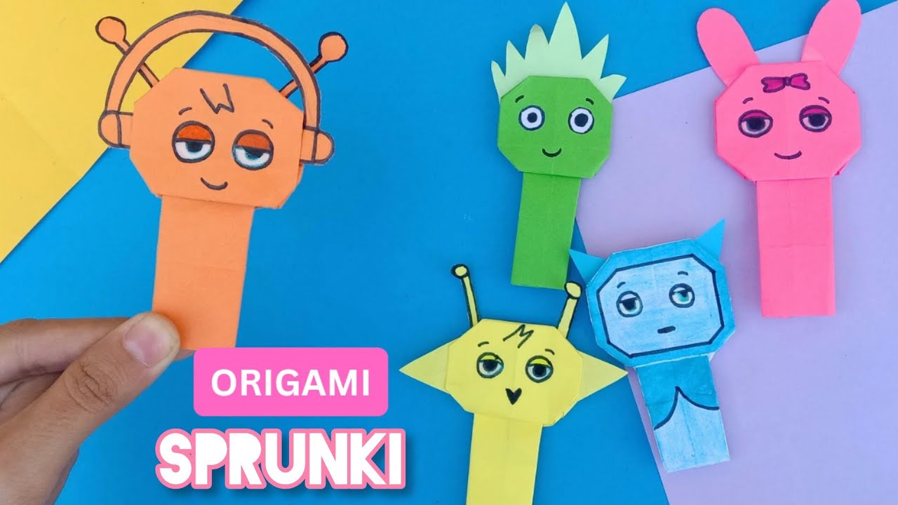 ORIGAMI PAPER SPRUNKI | How to make sprunki bookmark @Crafter546 - YouTube