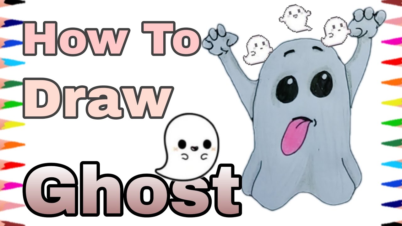 How To Draw Cute Ghost Cartoon For Kids #drawing #cartoon - YouTube