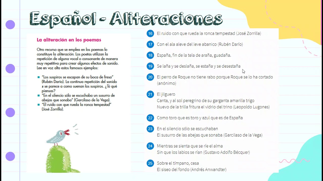 ¿Qué son las aliteraciones? Definición y ejemplos - YouTube