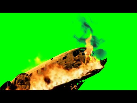 Airplane Crash Burning Green Screen VFX stock video HD - YouTube