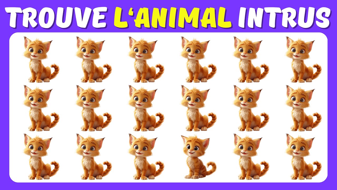 Jeu Trouve L'INTRUS Animaux de la Ferme | Niveau Très Difficile - YouTube