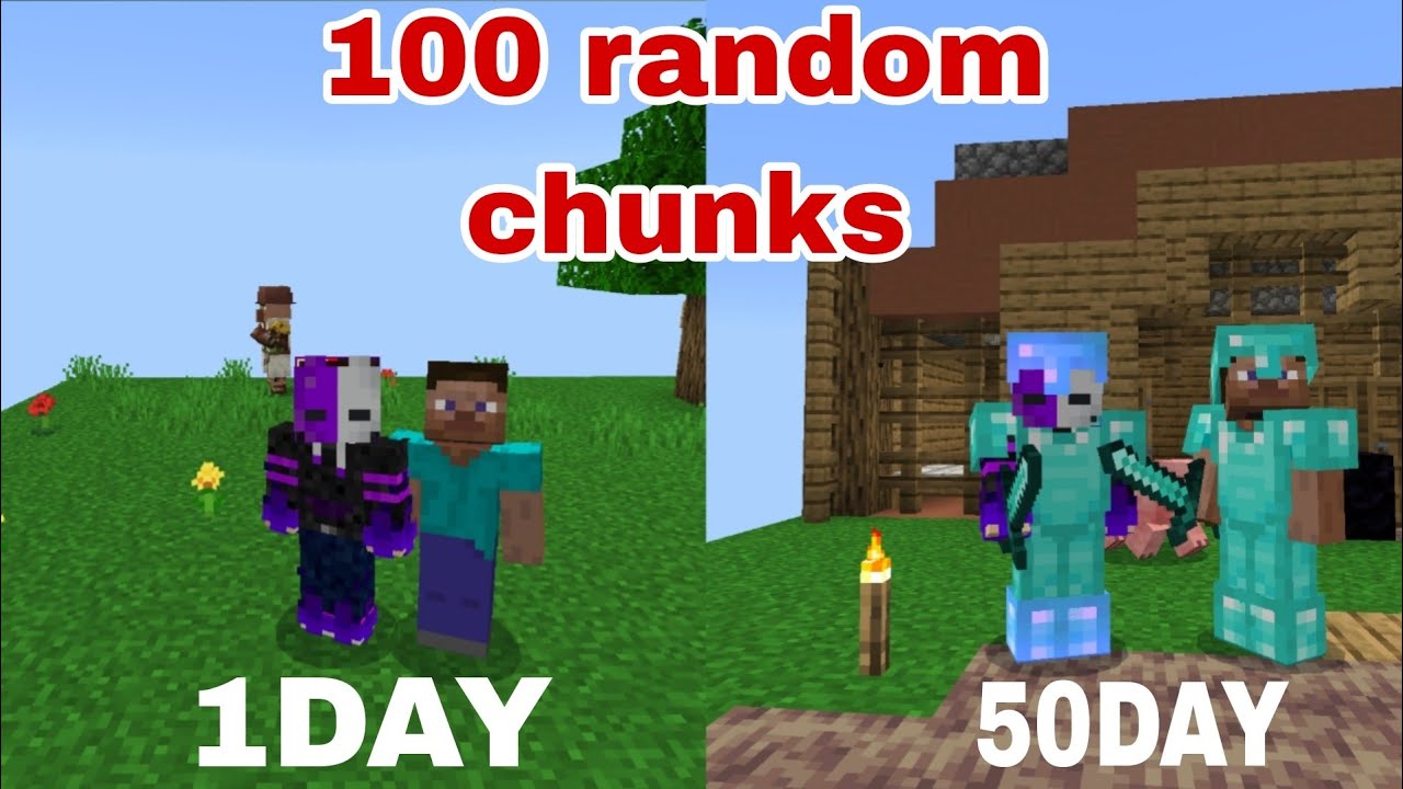 100 days on one random chunks in Minecraft - YouTube