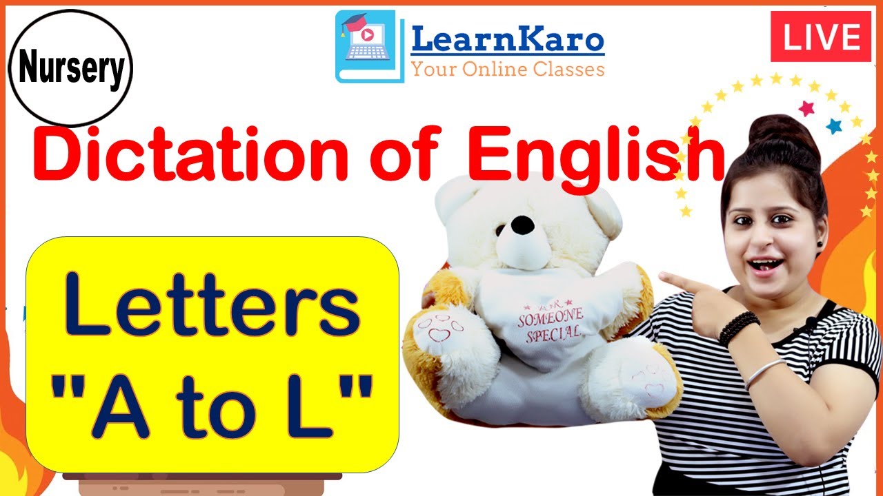 Dictation of English Letters "A to L" | English Writing for kids ...
