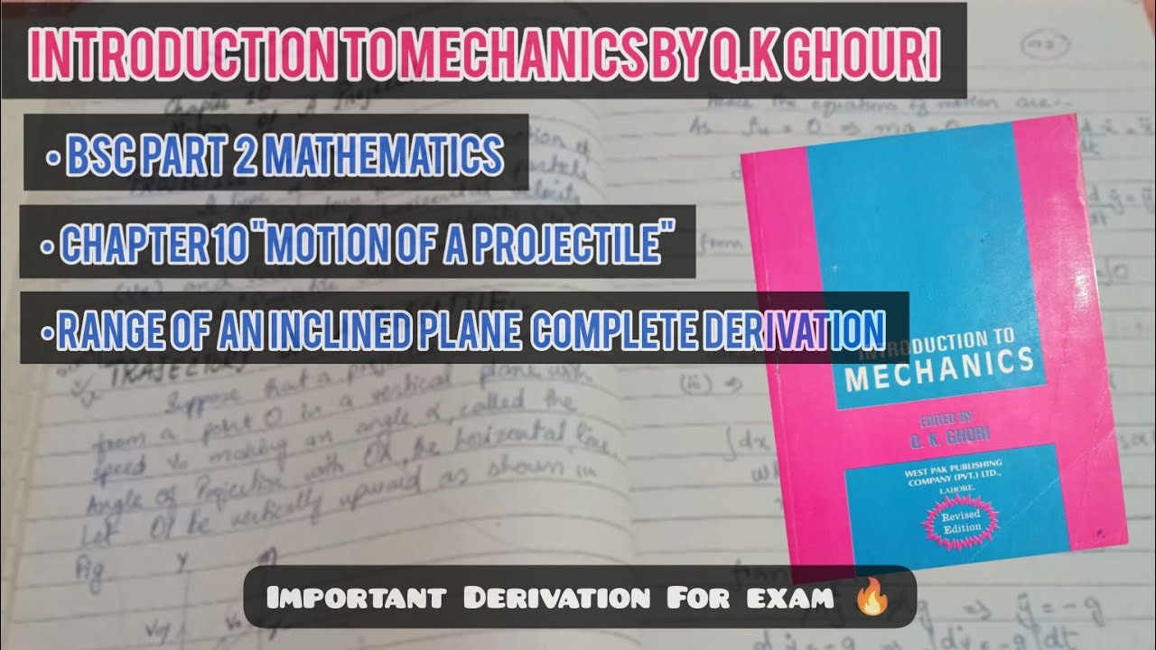 Projectile Motion | Range Of an Inclined Plane Derivation|Bsc Maths ...