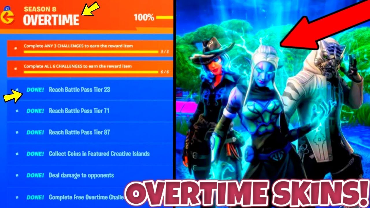 FORTNITE SEASON 8 OVERTIME CHALLENGES! FORTNITE SEASON 8 OVERTIME SKINS ...