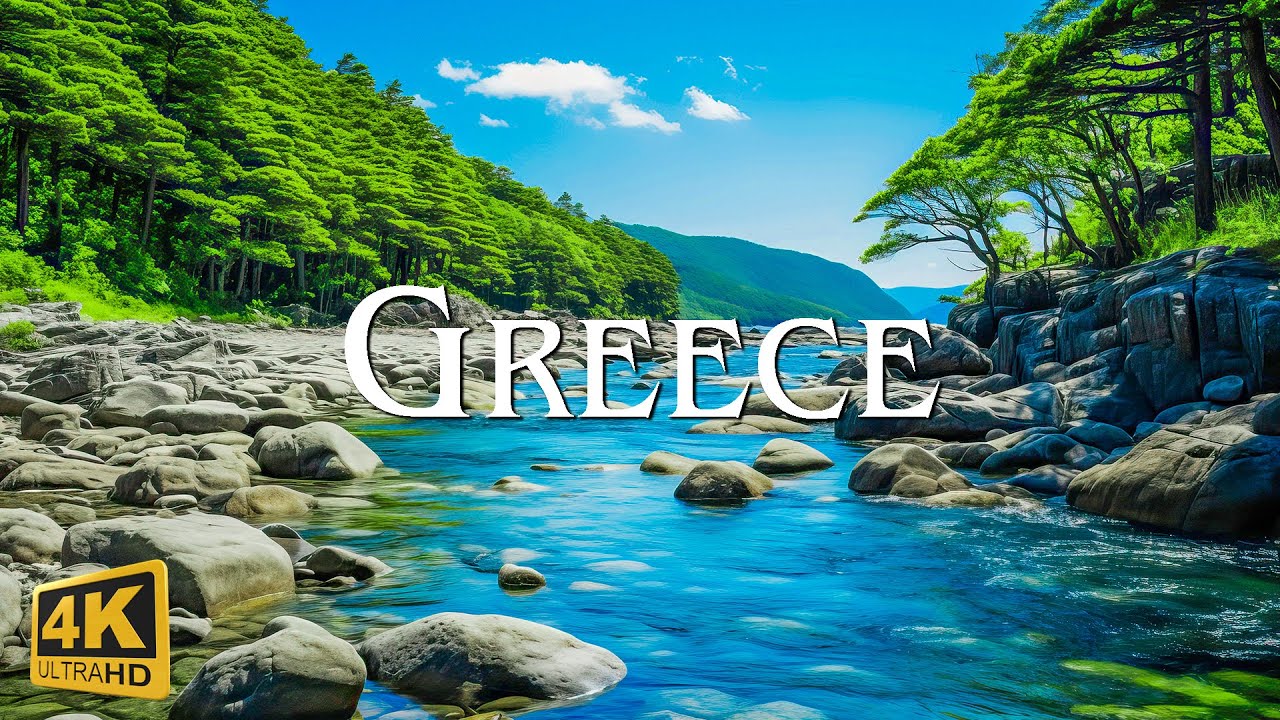 FLYING OVER GREECE (4K UHD) - Relaxing Music With Wonderful Natural ...