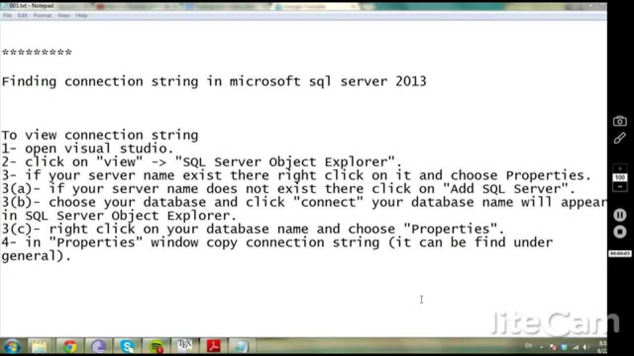 Finding Microsoft sql server connection string (using visual studio ...