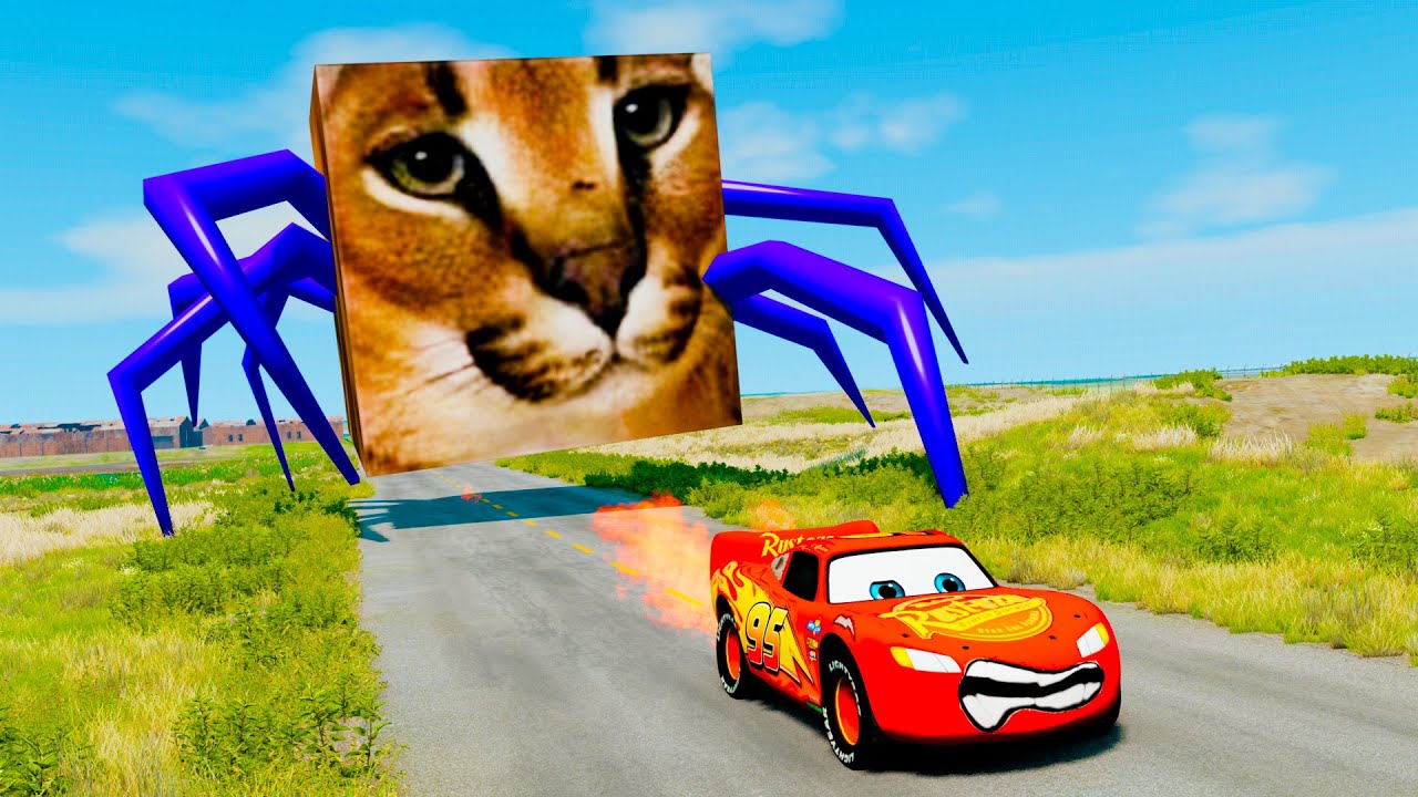 Epic Lightning McQueen Escape from Giant Floppa Eater | McQueen vs ...
