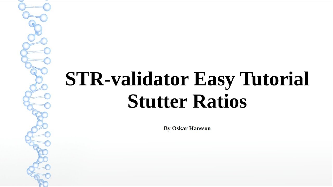 Analysis of Stutter Ratios using STR-validator - YouTube