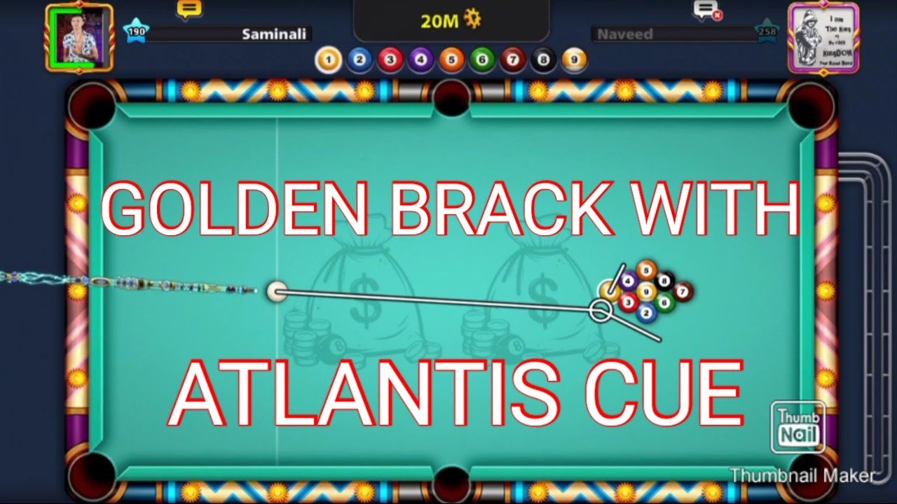 GOLDEN BREAK WITH ATLANTIS CUE !!! 9 BALL POOL GOLDEN BREAK !!! ONE ...