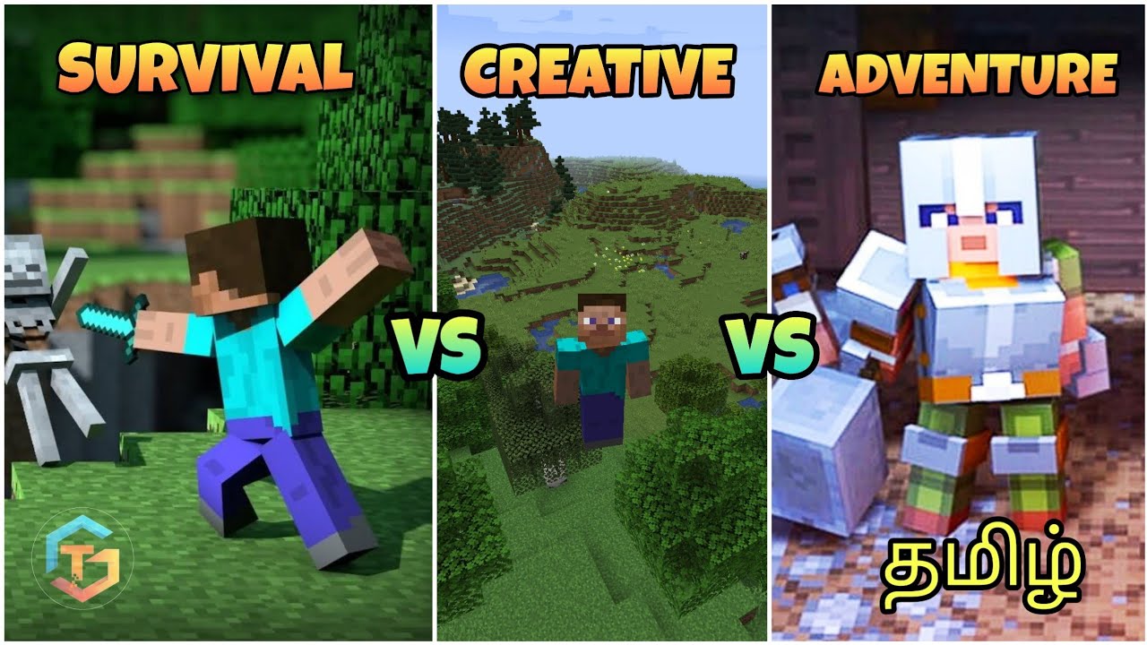 Survival Vs Creative Vs Adventure - Minecraft in Tamil | Minecraft ...