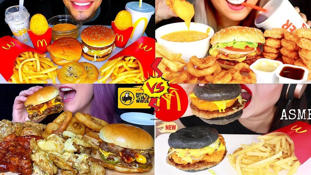 ASMR Fast Food Mukbang Compilation | Fast Food Asmr | Satisfying eating ...
