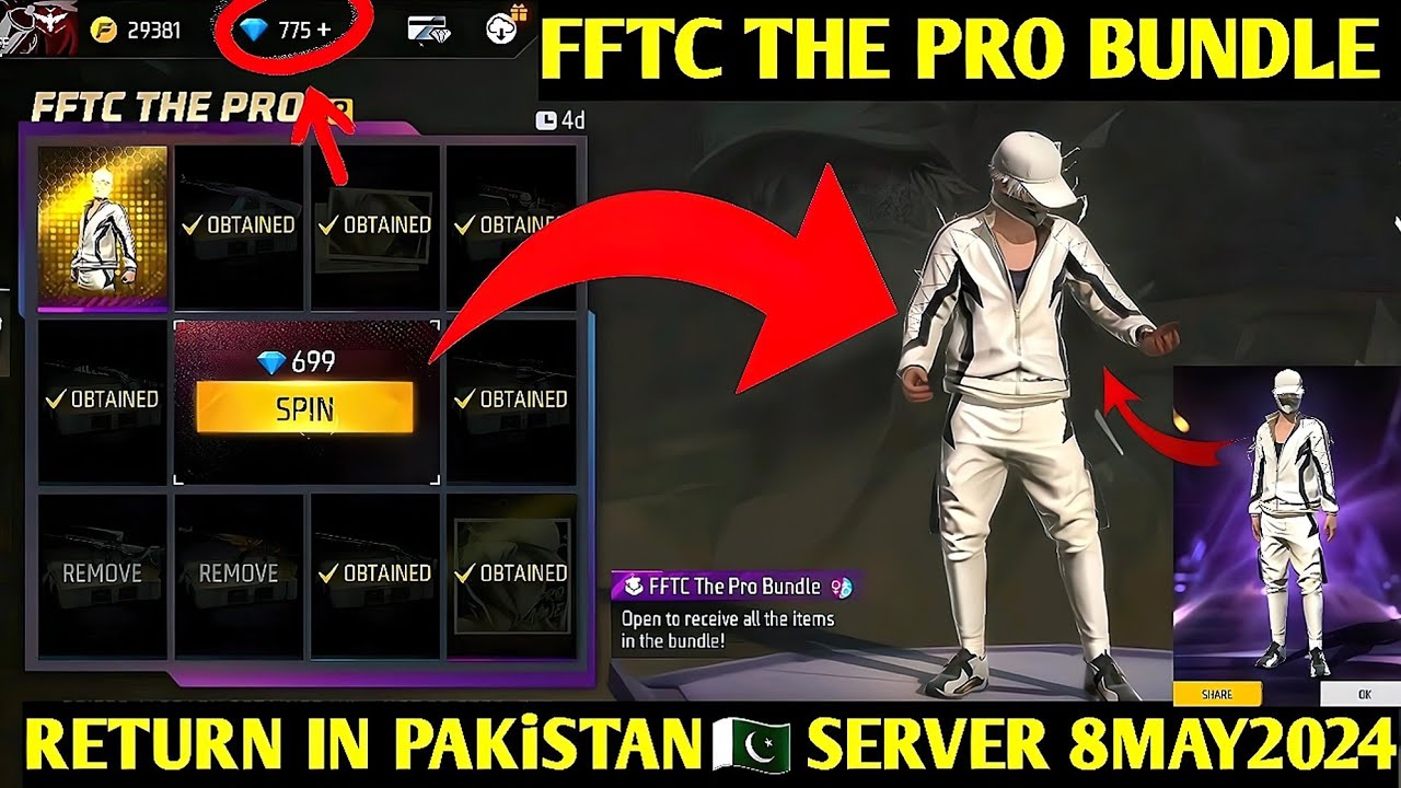 Free Fire FFTC The Pro Bundle Return In Pakistan Server On 8May 2024 # ...