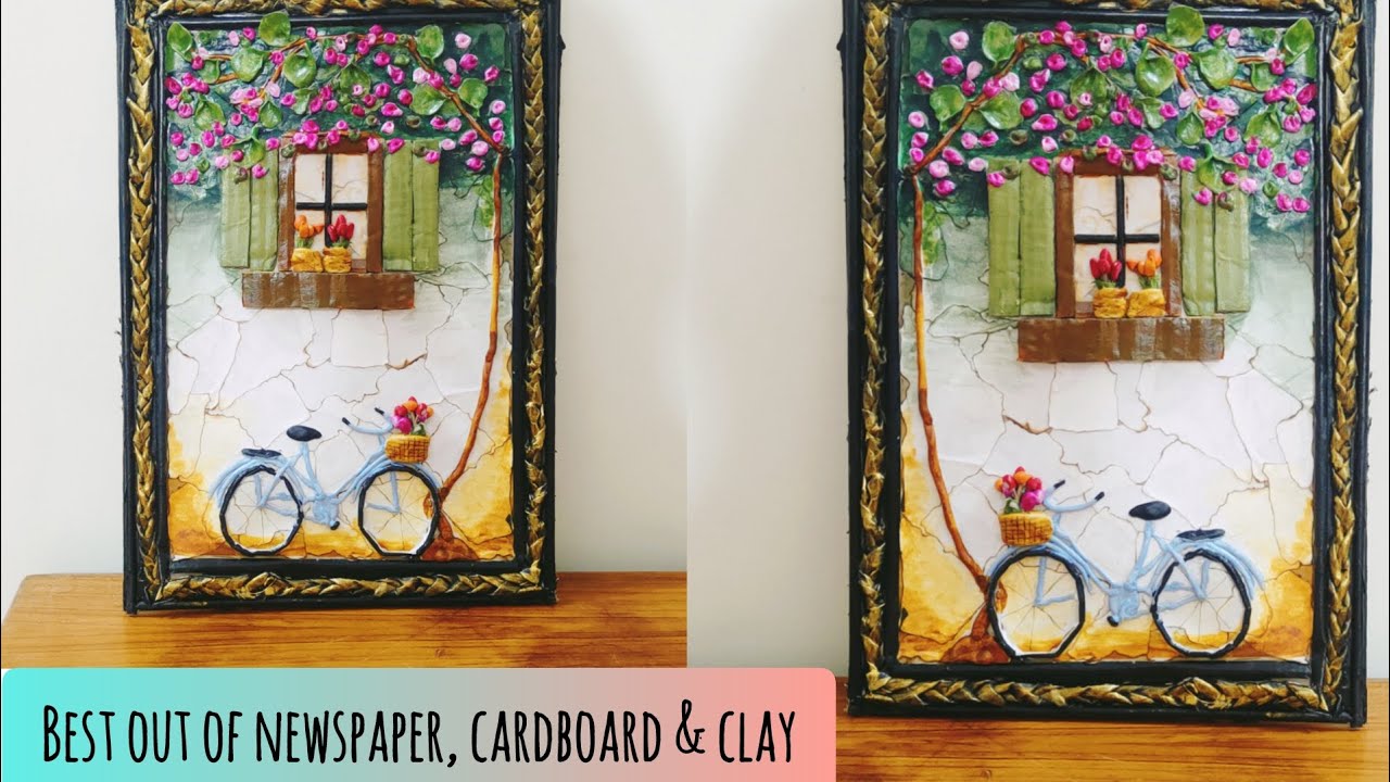 best craft using newspaper, cardboard & clay/ best out of waste ...