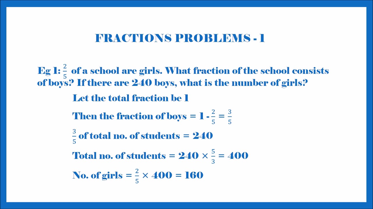 fractions problems 1/#Fractions - YouTube