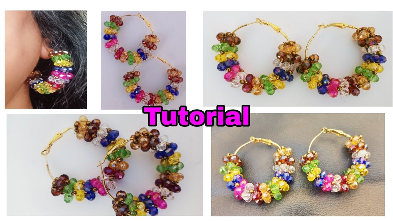 BEADED HOOP EARRINGS TUTORIAL || BEADS JEWELRY MAKING||useful & easy ...