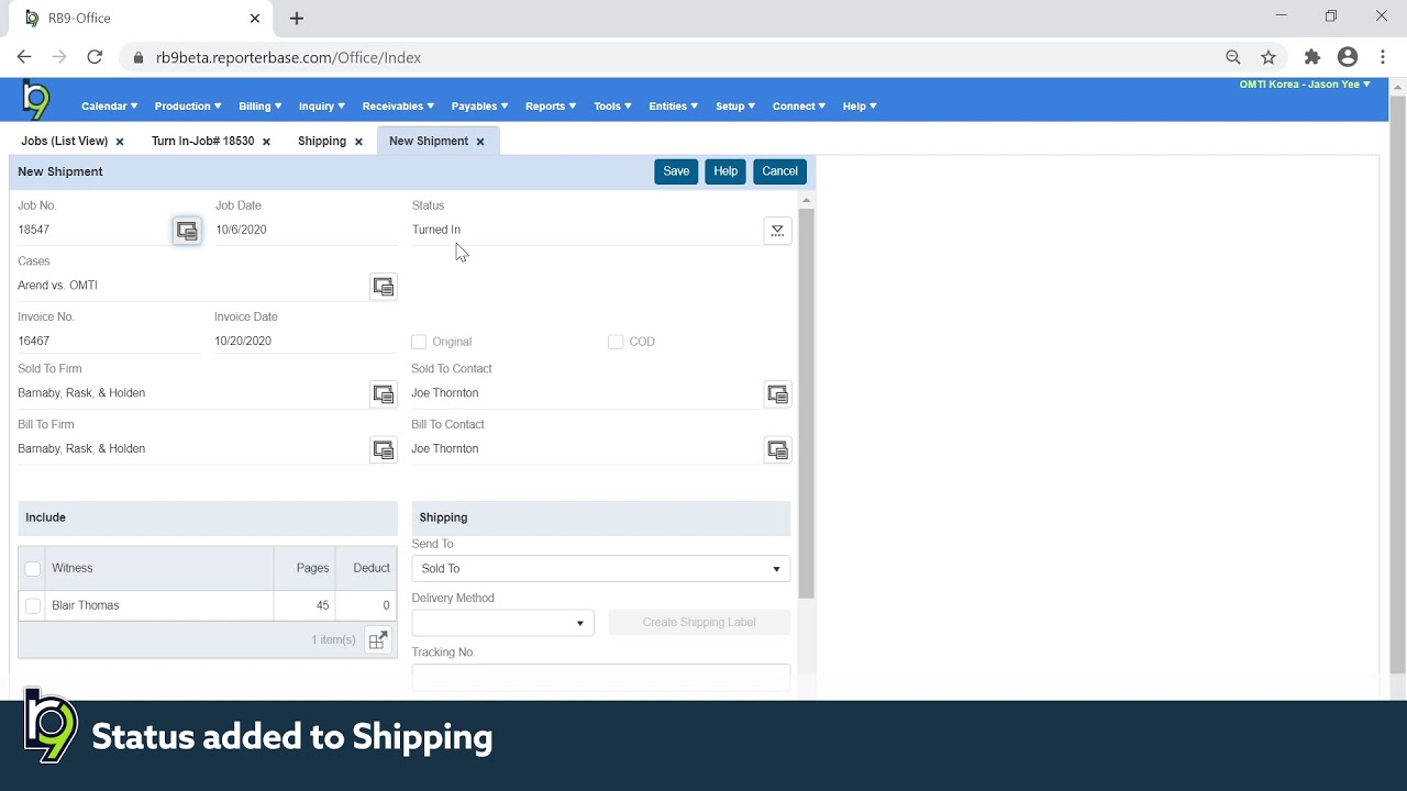 Status added to Shipping - YouTube