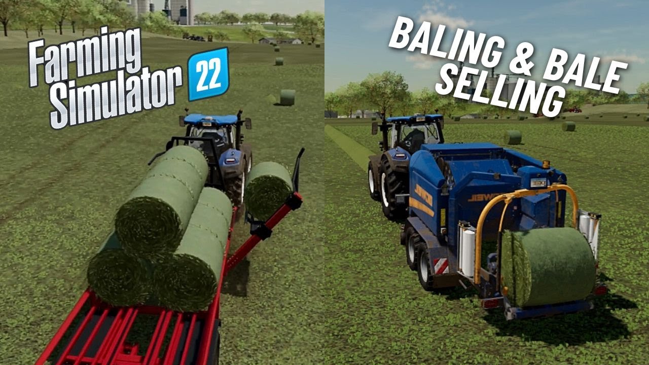 Baling and Bale Loader - Selling Bale 【Farming Simulator 22】#fs22 - YouTube